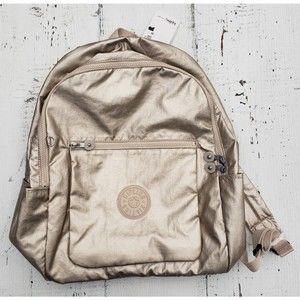 Kipling | Bags | Kipling Chuwy Livelight 6 Gold Metallic Large Backpack ...